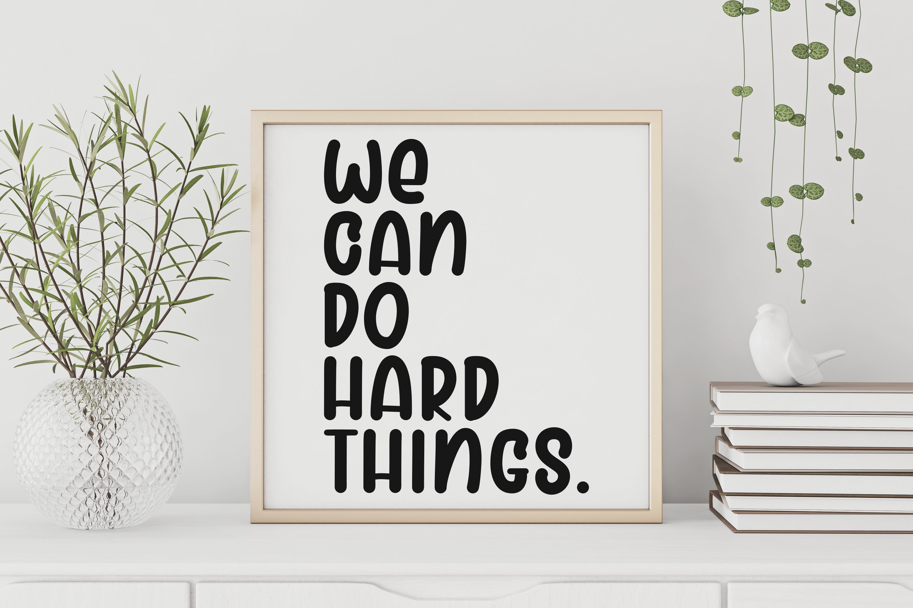 We Can Do Hard Things Positive Classroom Art Inspirational | Etsy