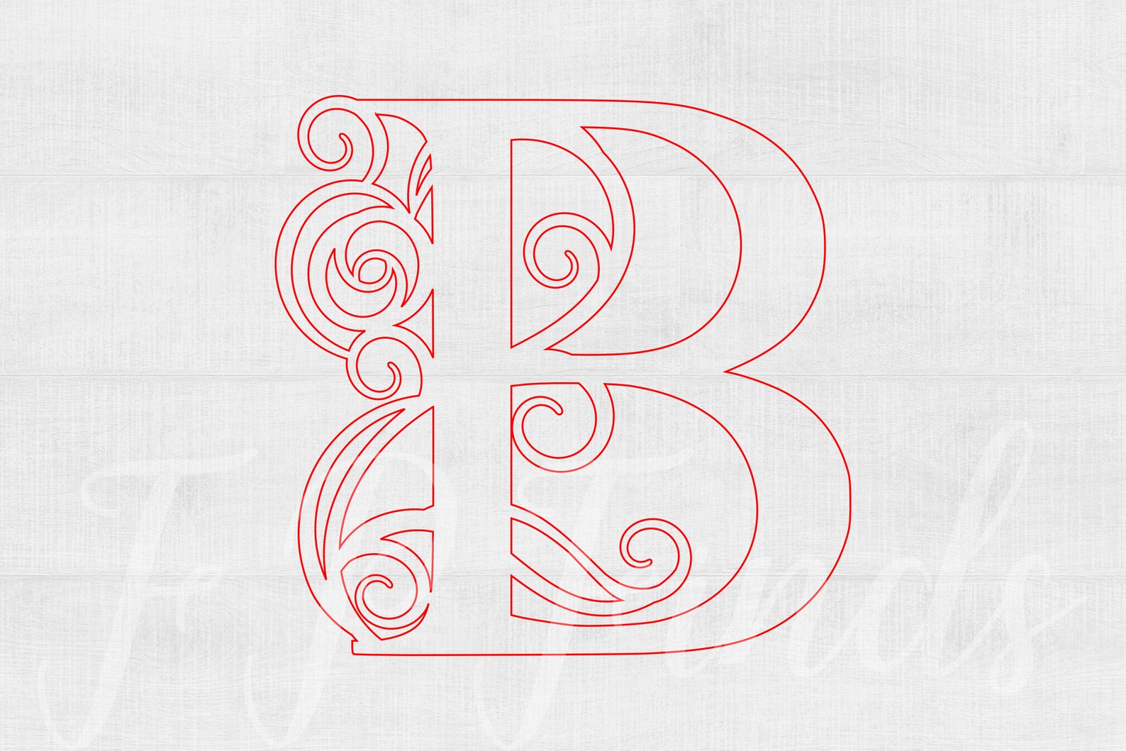Swirl Letter B Laser Cut File SVG Floral Letter SVG Glowforge - Etsy