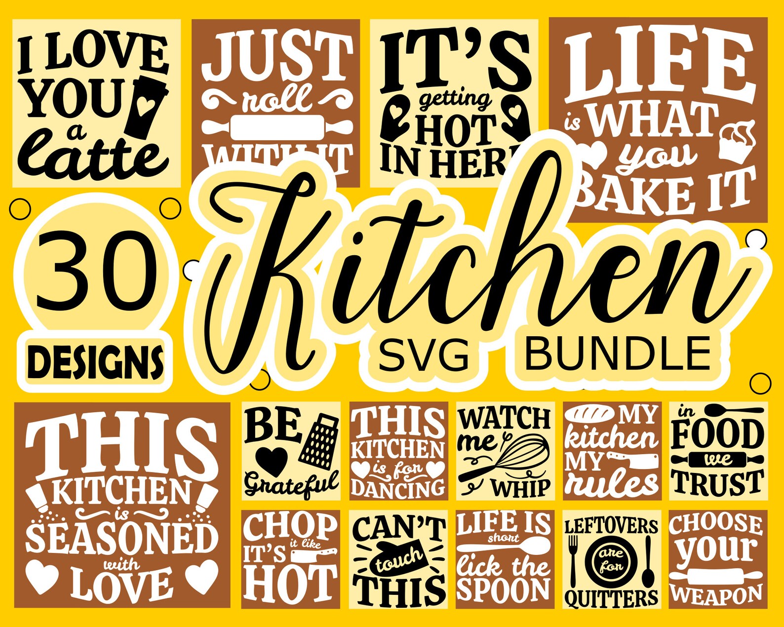 Kitchen SVG Bundle Kitchen Apron SVG Files for Cricut Funny - Etsy