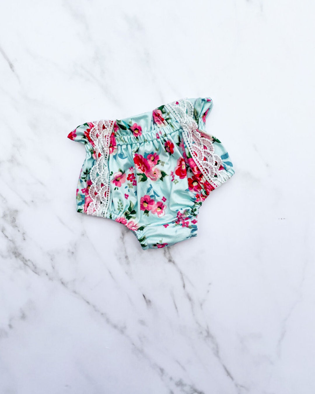 Laena Lace Front Bloomers - Bright Aqua & Fuchsia Floral - Etsy