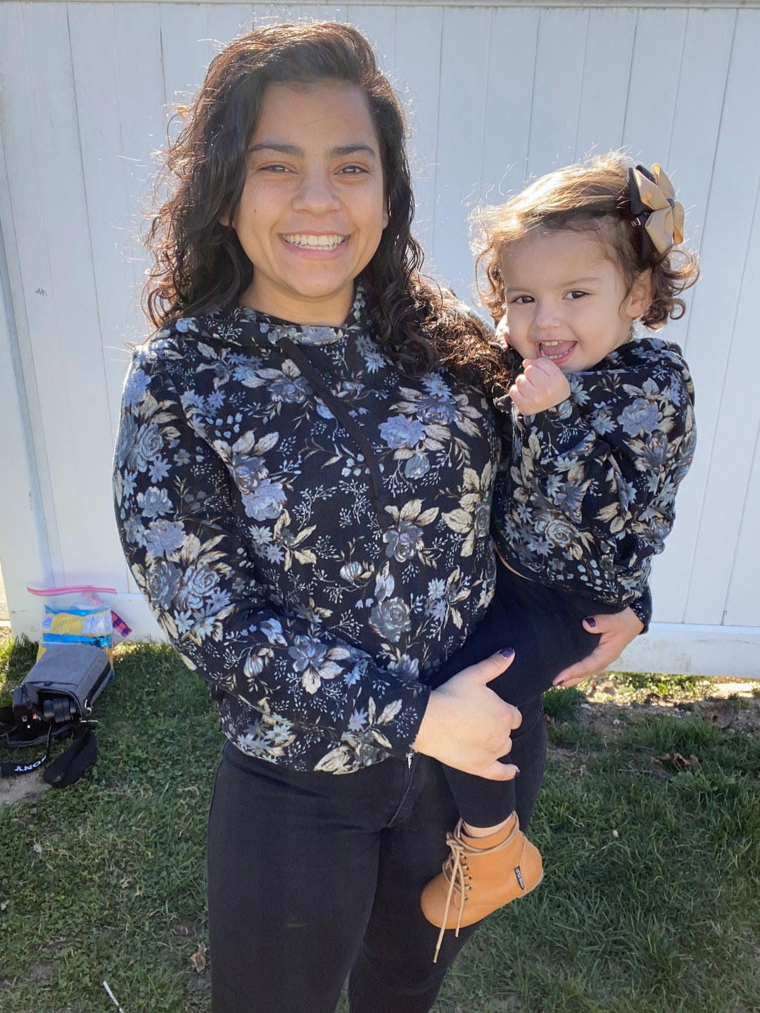 Devyn Hooded Sweatshirt - Black Floral - Etsy