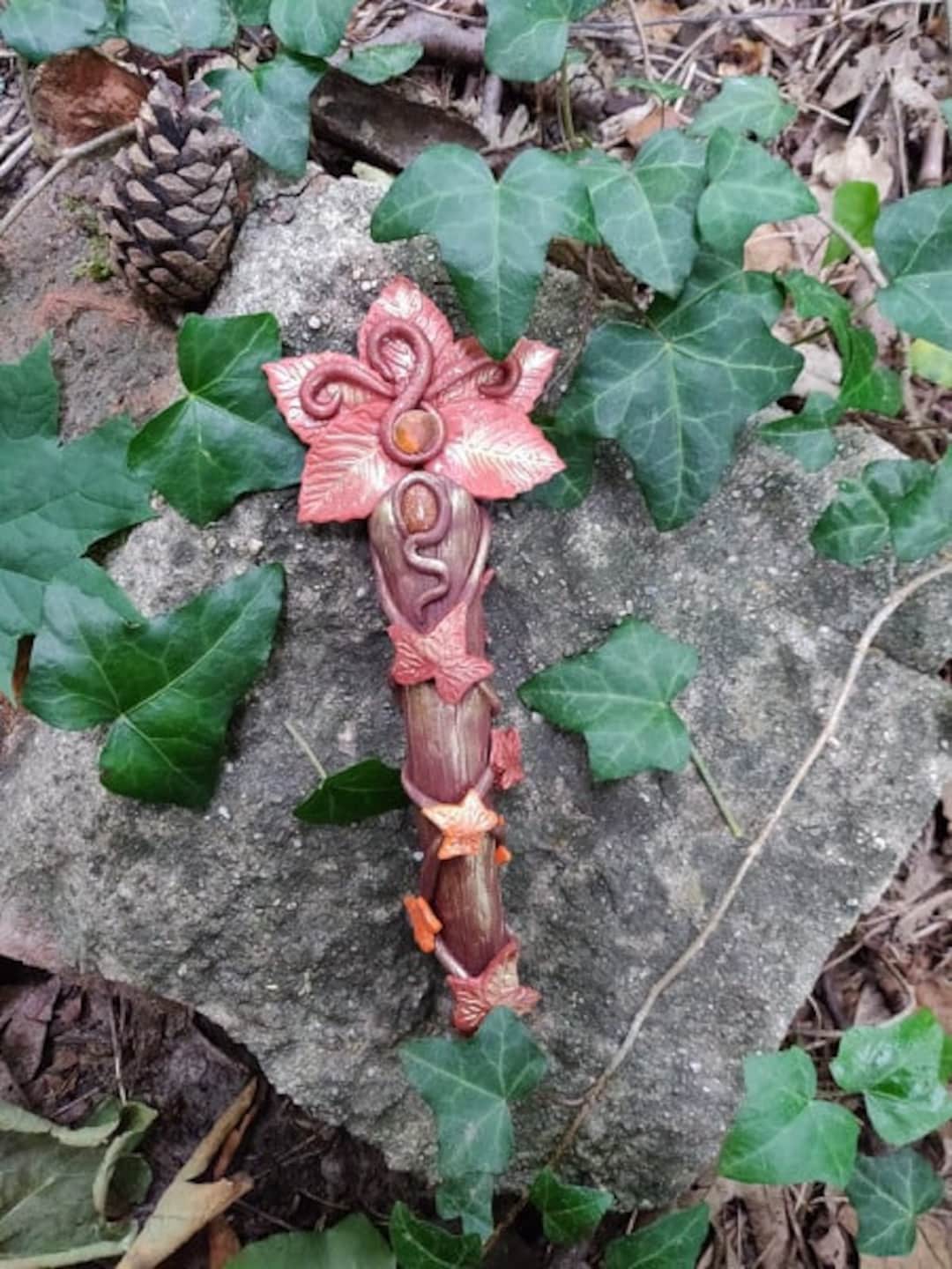 Autumn Leaf Scepter Handsculpted Scepter From Polymer Clay With Leaves ...