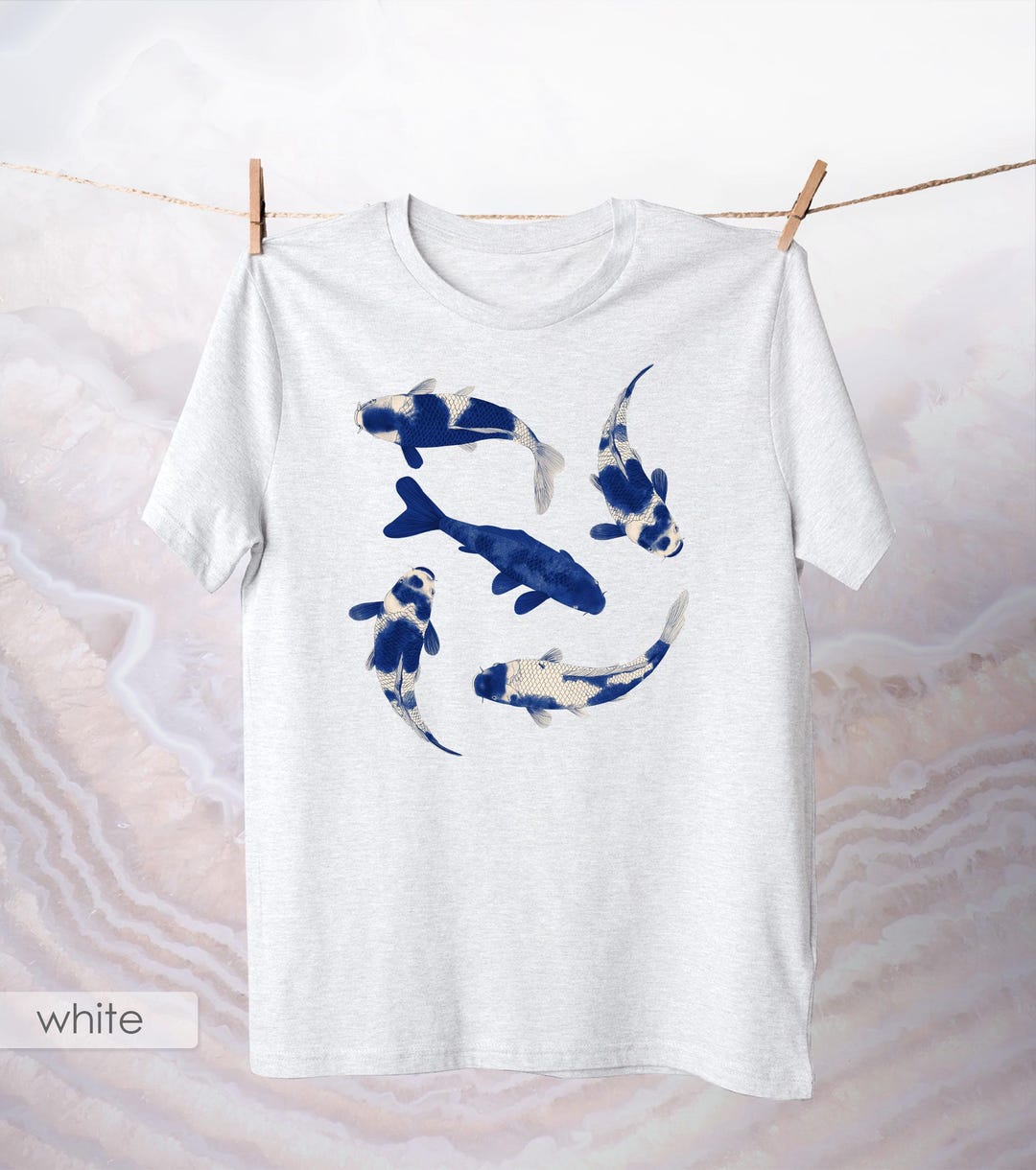 Japanese Fish T-shirt / Koi Carp Cotton Shirt / Zen Adult Apparel - Etsy