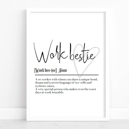 Work Bestie Definition Print - Etsy