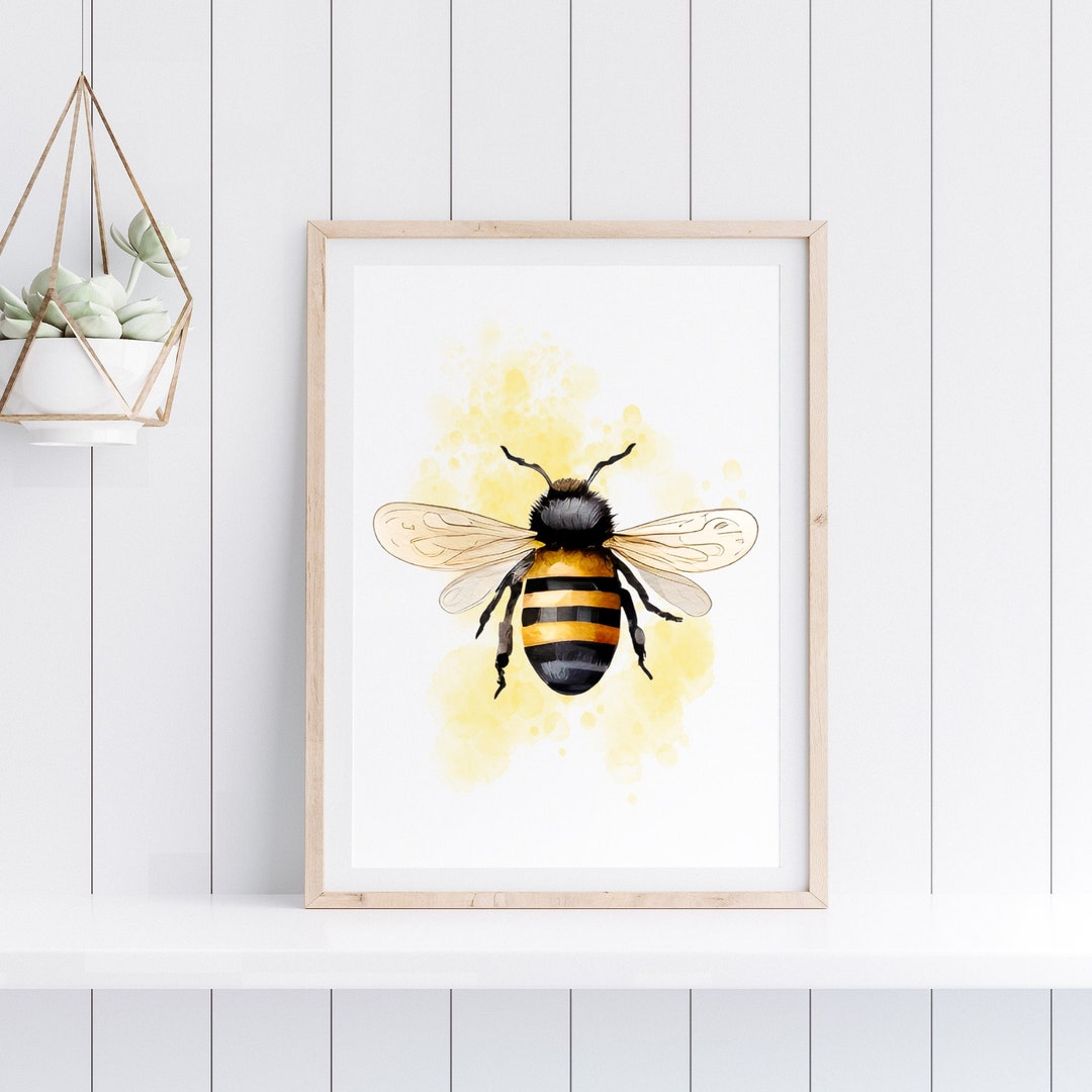 Watercolour Bee Print, Bumblebee Print, Summer Wall Decor, Wall Gallery ...