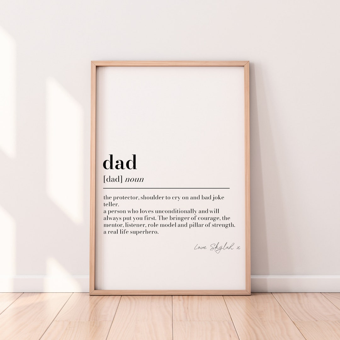 Dad Definition Print, Fathers Day Print, Personalised Dad Gift ...