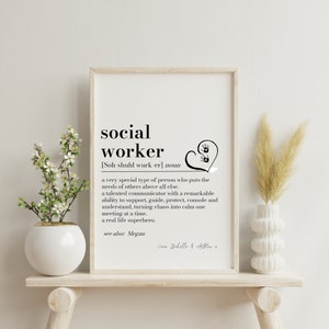 Social Worker Definition Print, Social Worker Gift, Social Worker Thank ...