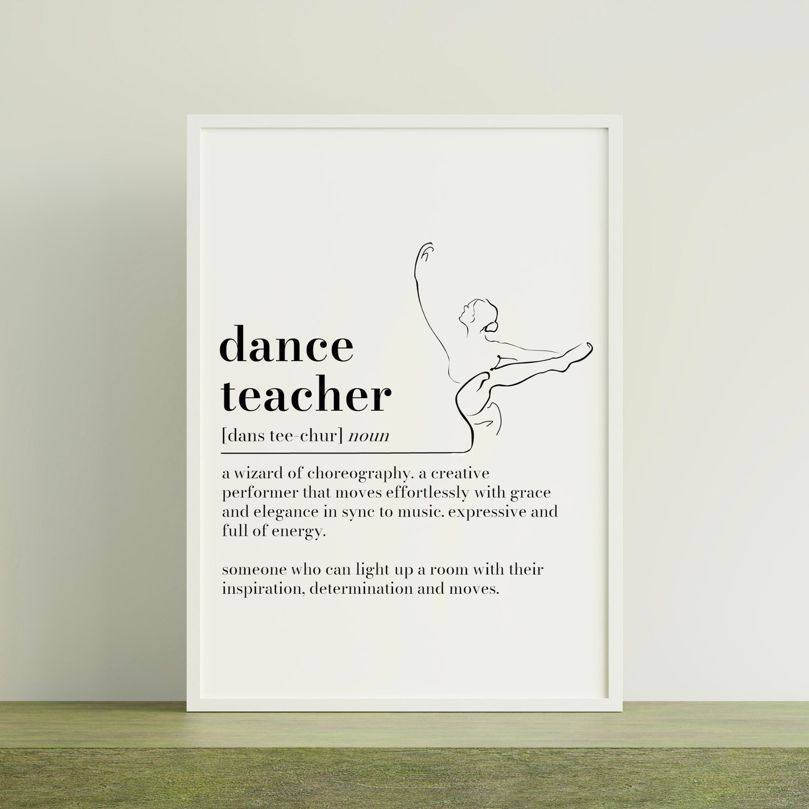 Personalised Dance Teacher Definition Print, Dance Teacher Gift, Wall ...