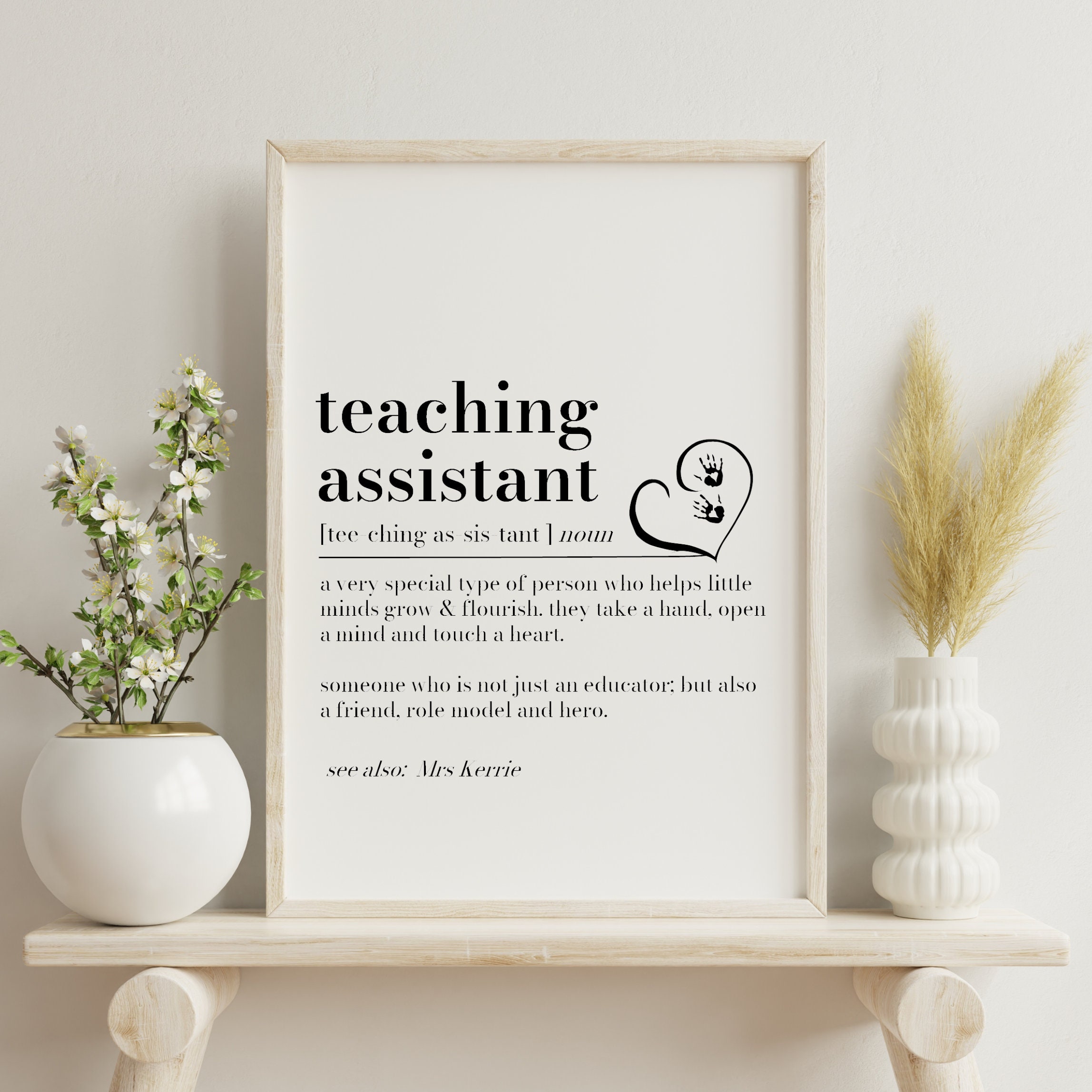 Personalised Teaching Assistant Definition Print: Thank You Gift ...
