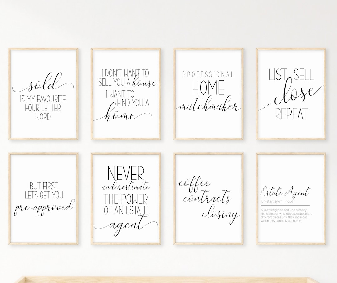 Estate Agent Office Decor Prints: Realtor Quotes, Wall Art, Gallery ...