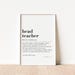Headteacher Definition Print, Head Teacher Gift, Head Teacher Thank You ...