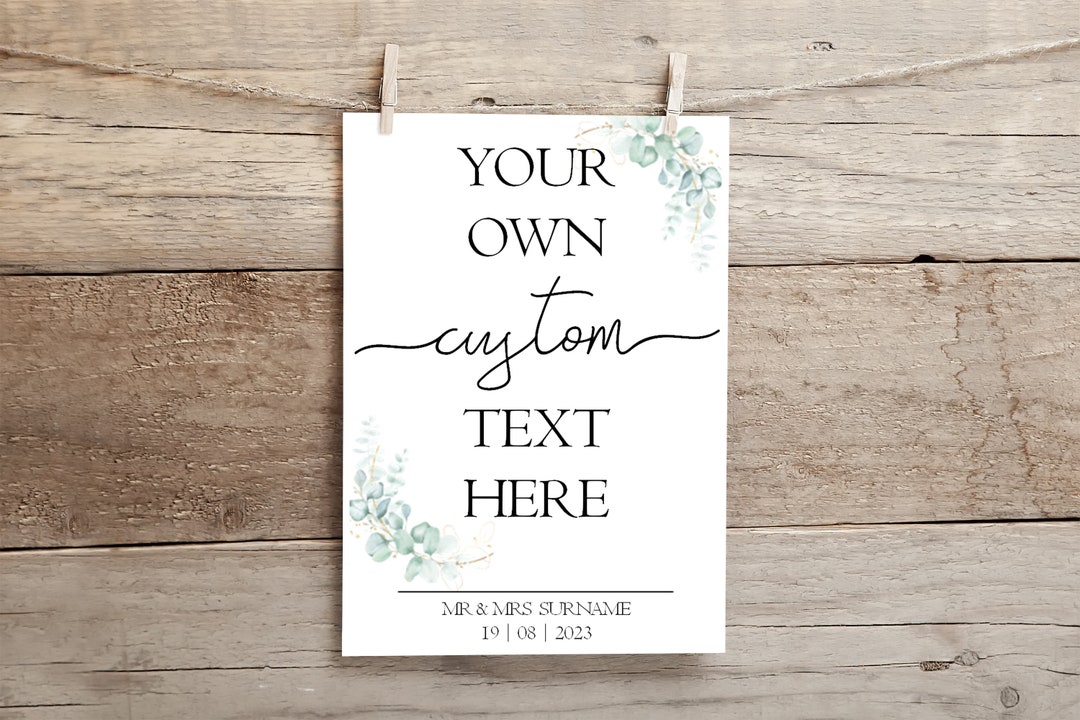 CUSTOM Wedding Sign, Printable Wedding Signs, Polite Notice Wedding ...