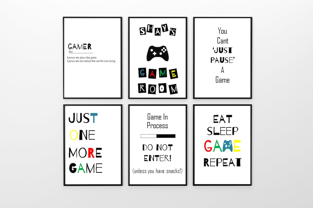 Gamer Prints - Set of Prints, Mix and Match, Game Room, Prints for Game ...