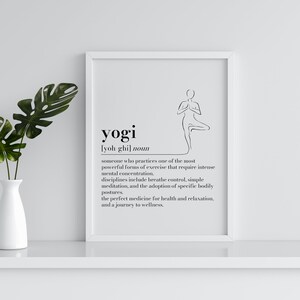 Personalised Yoga Definition Print, Yoga Gift, Yoga Instructor Gift ...