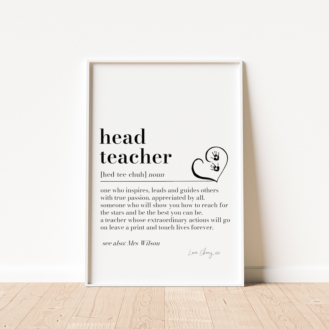 Headteacher Definition Print, Head Teacher Gift, Head Teacher Thank You ...