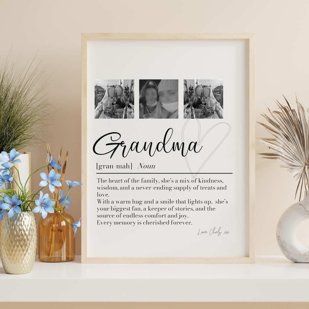 Personalised Grandma Definition Print: Photo Collage Gift, Granny ...