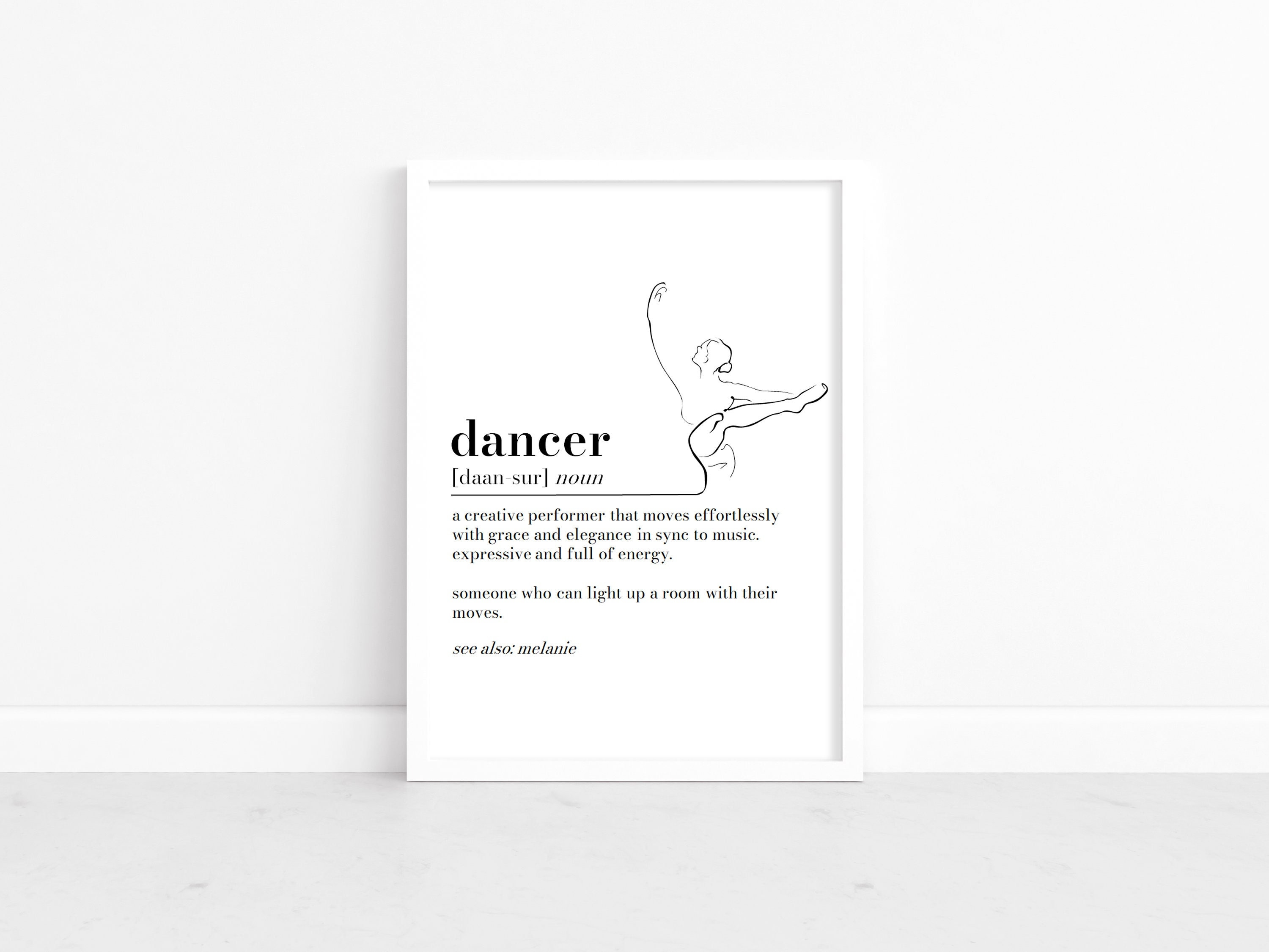 Personalised Dancer Definition Print Dancer Gift Wall Art - Etsy UK