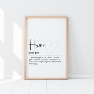 Home Definition Print, Home Prints, Home Wall Decor, Living Room Decor ...