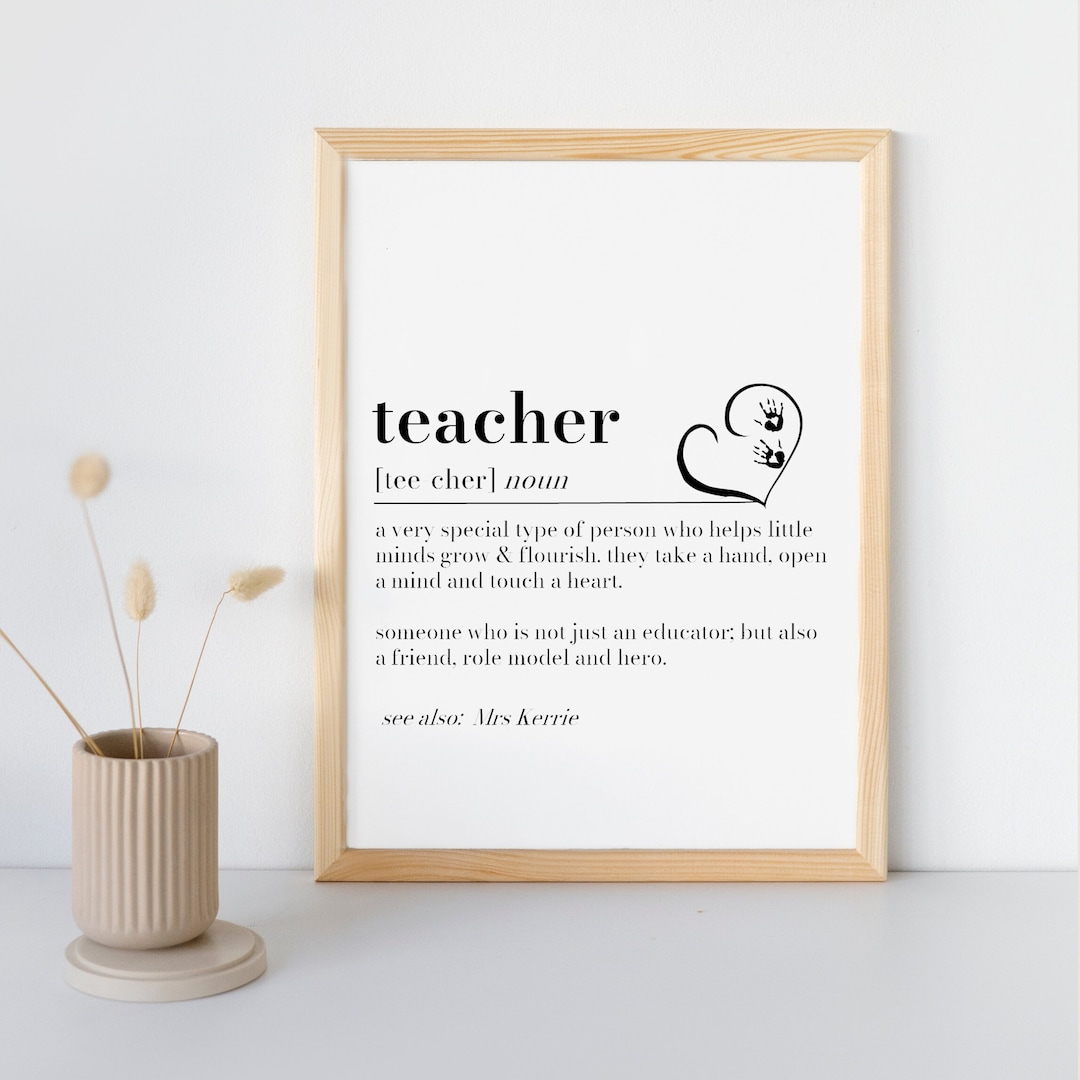Teacher Definition Print Teacher Gift Teacher Thank You - Etsy
