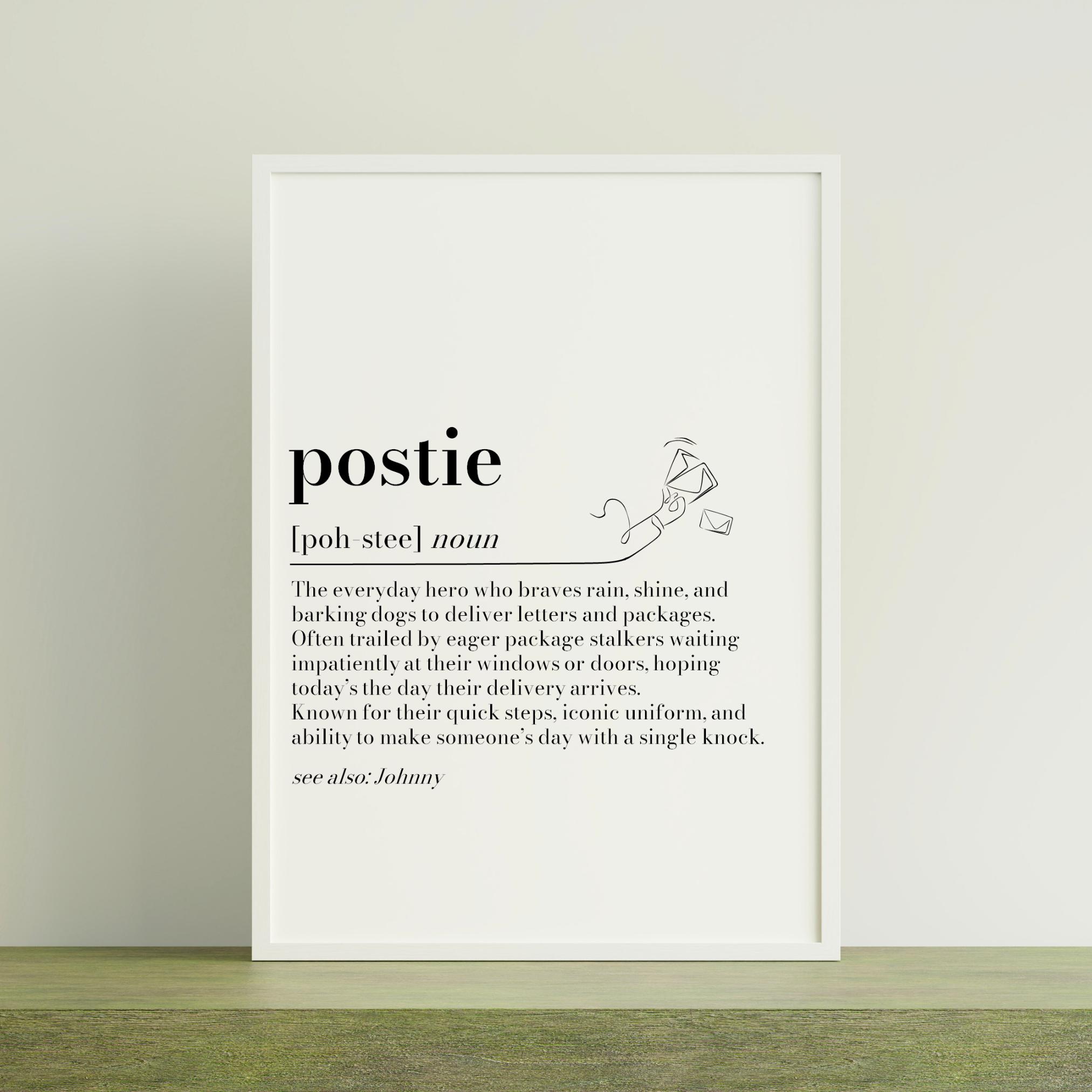 Personalised Postman Definition Print: Postie/postwoman Thank You Gift ...