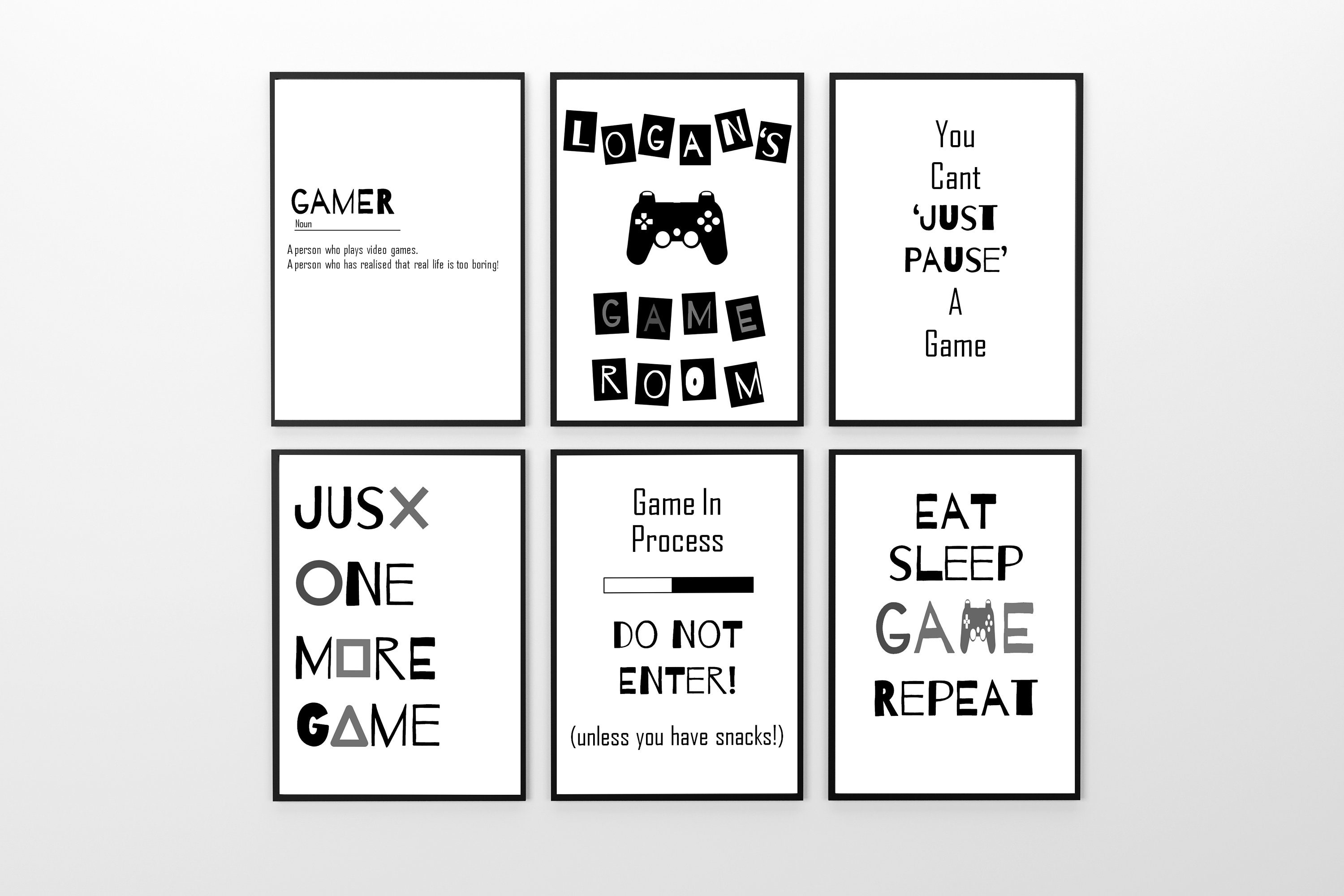 Gamer Prints A4 A3 Set of Prints Mix and Match game room | Etsy