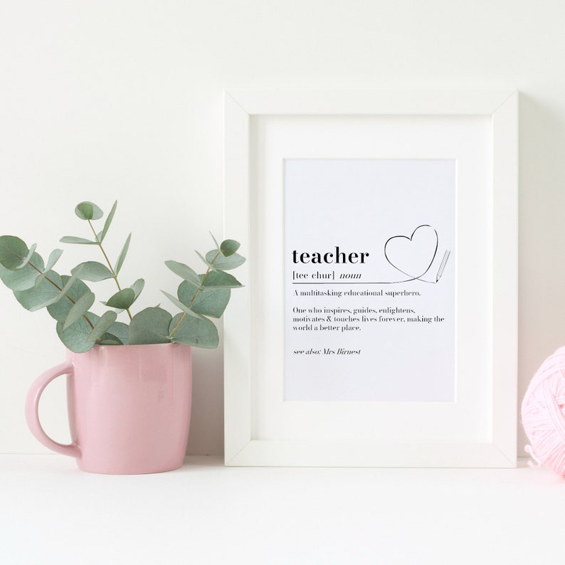 Teacher Definition Print Teacher Gift Gift for Student - Etsy