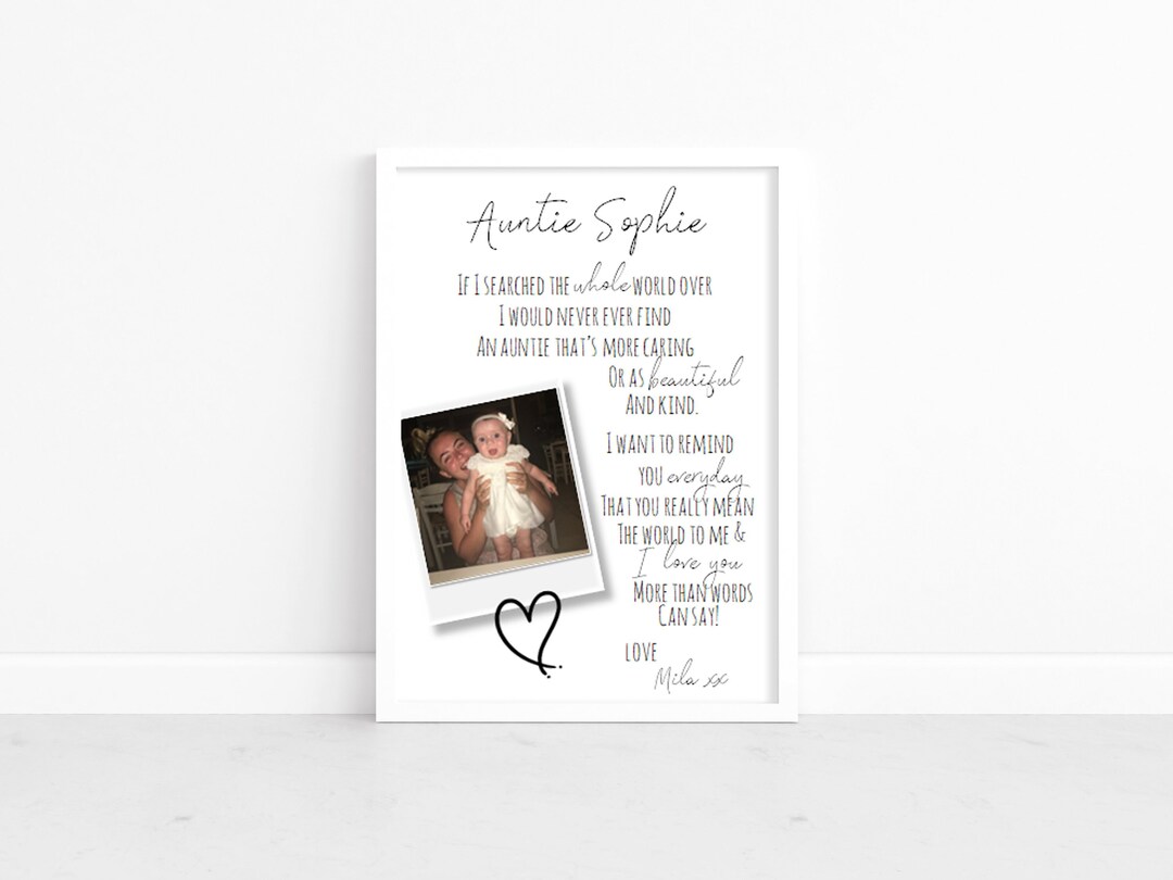 Auntie Print Gift, Auntie Poem Gift, to My Auntie Poem, Auntie Birthday ...