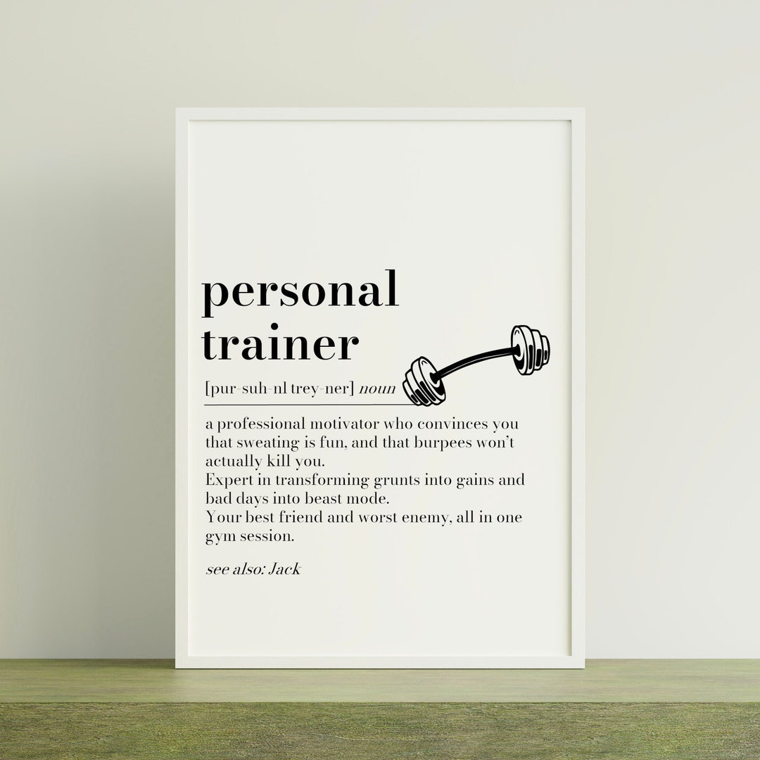 Personalised Personal Trainer Definition Print: Gym Wall Art, Thank You ...