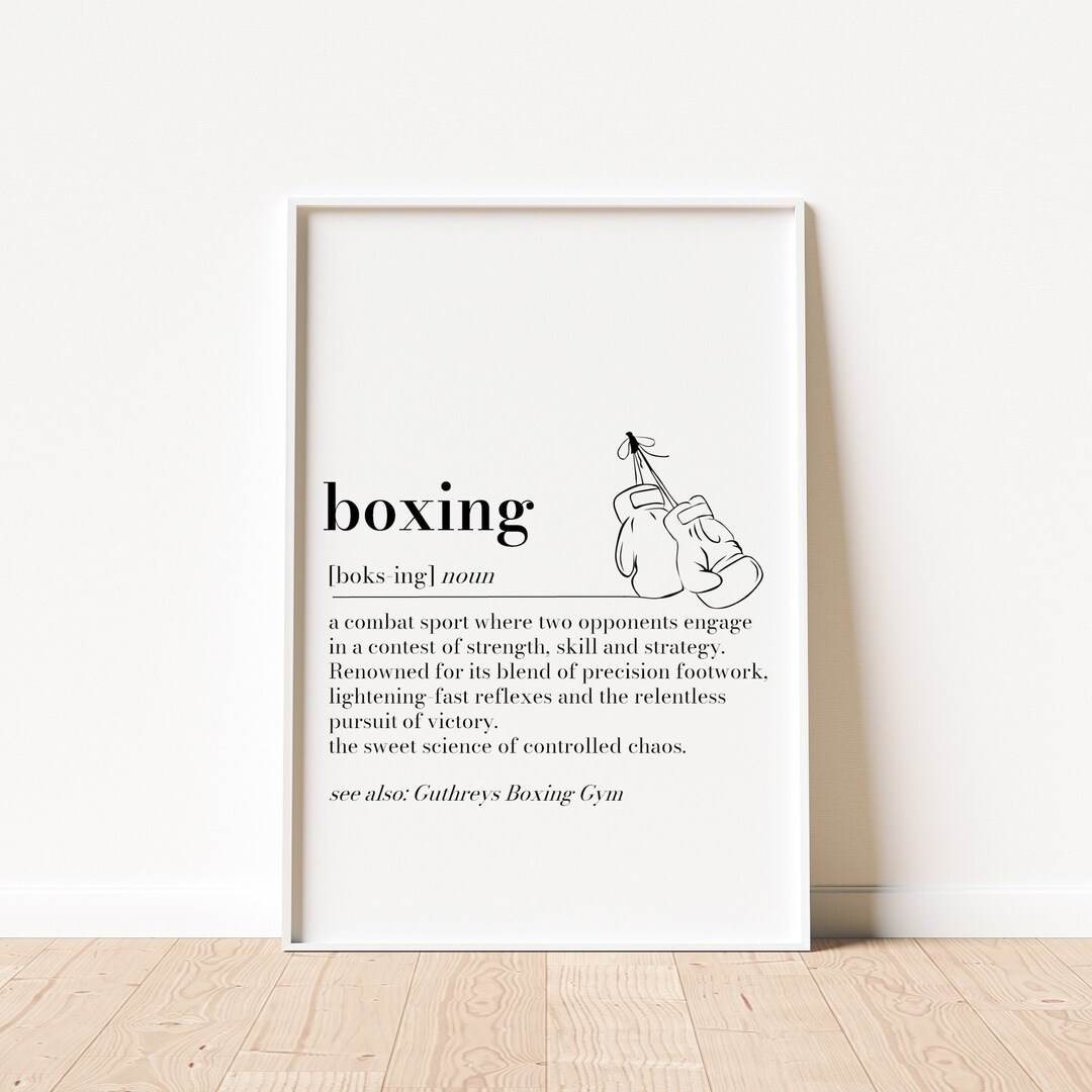 Personalised Boxing Definition Print, Boxer Gift, Boxing Decor, Boxing ...