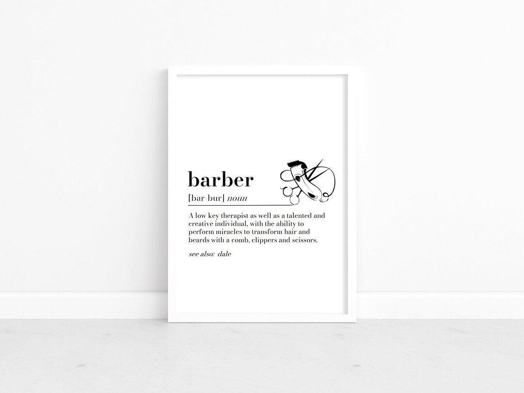Personalised Barber Definition Print, Barber Gift, Barbering Picture ...