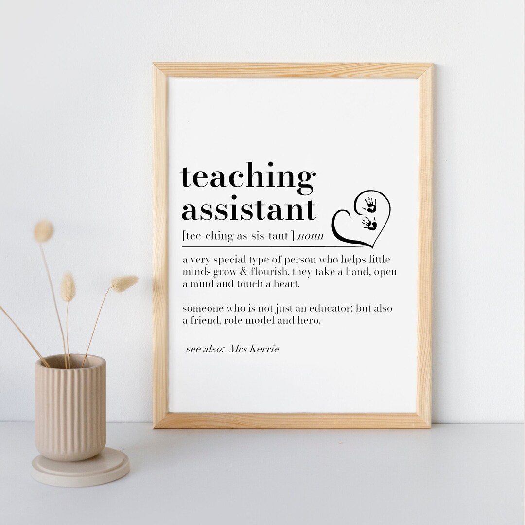 Personalised Teaching Assistant Definition Print: Thank You Gift ...