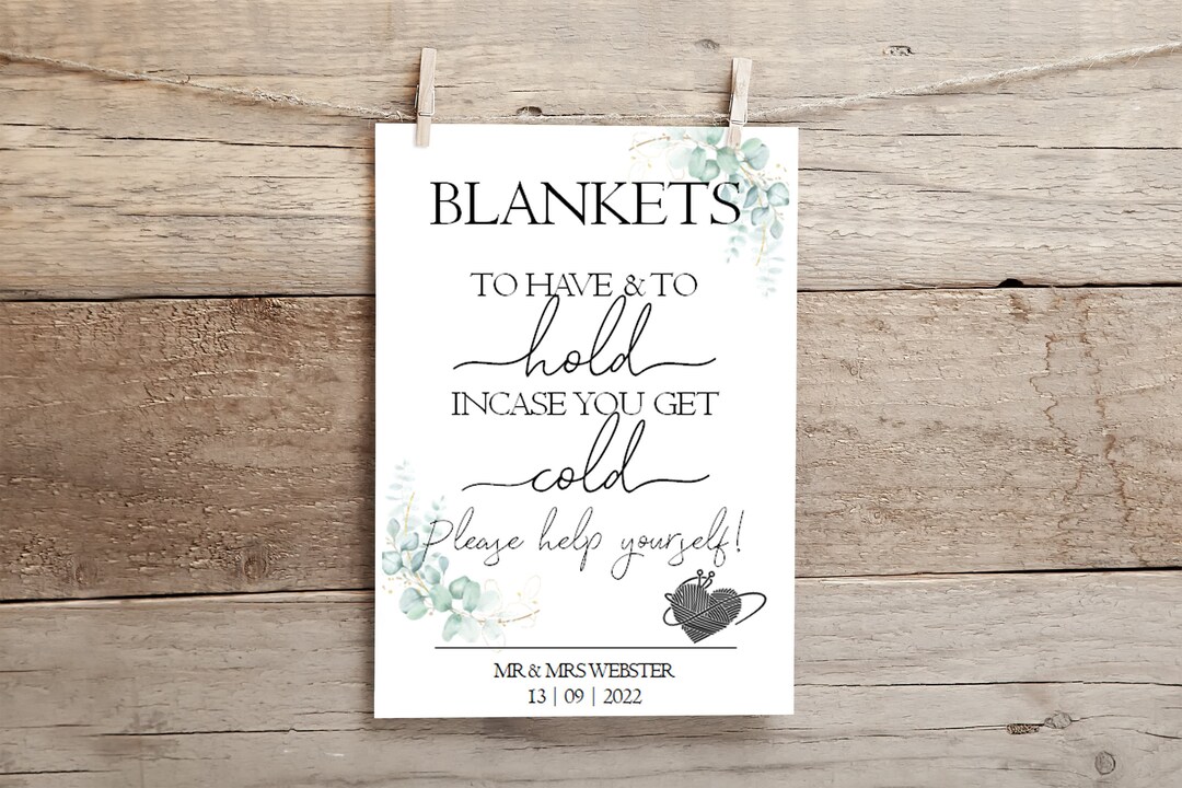 Personalised Blankets Wedding Sign, to Have and to Hold in Case You Get ...