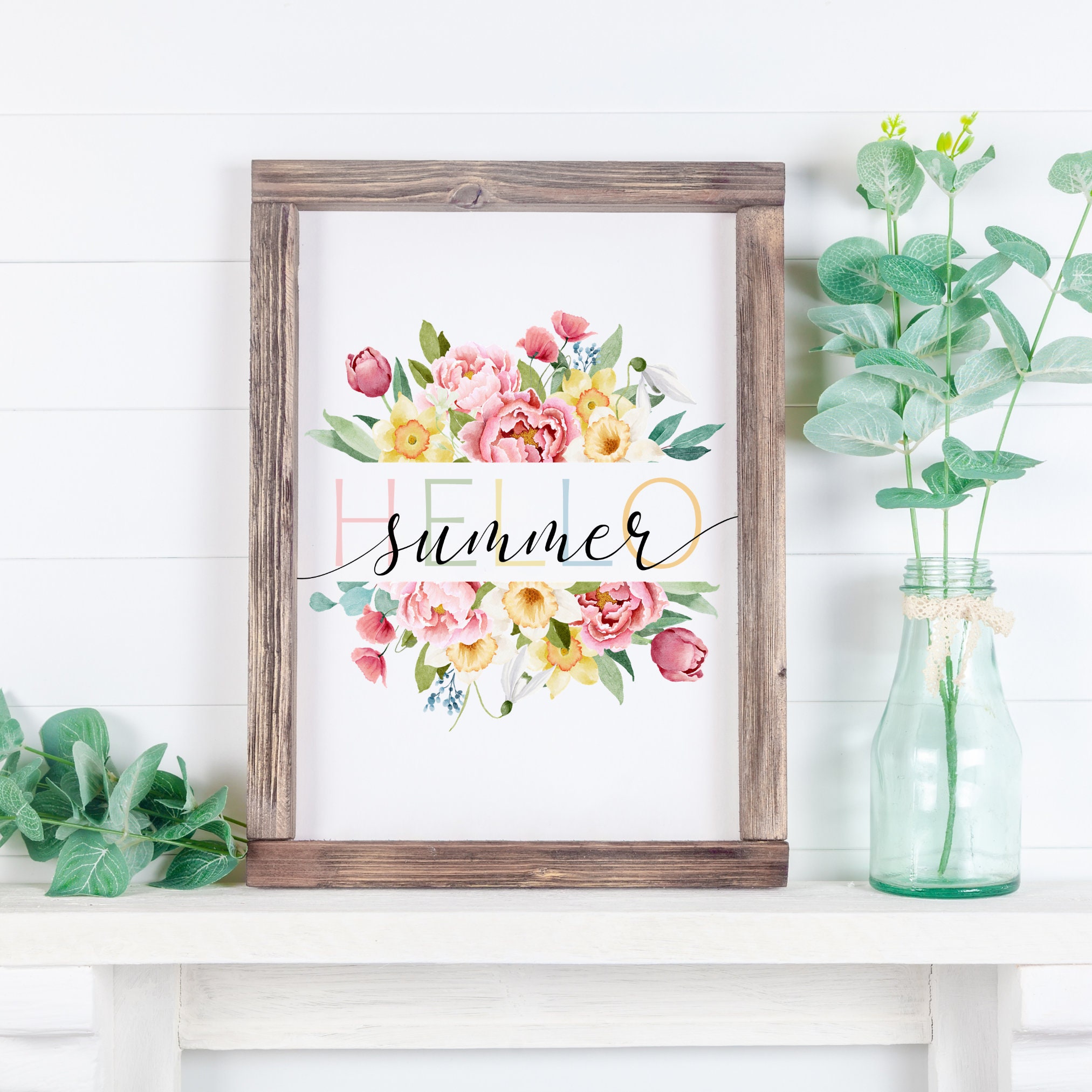 Hello Summer Print Summer Wall Decor Hello Summer Wall Art - Etsy