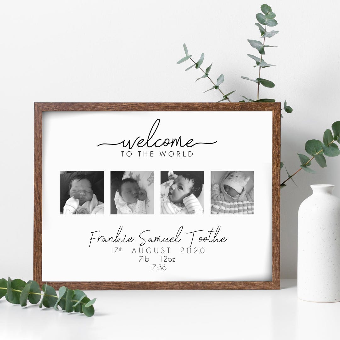 Personalized Baby Photo Print: Newborn Birth Stats Gift - Etsy