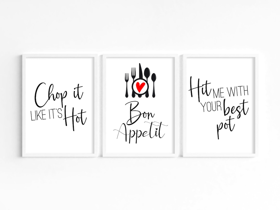 Kitchen Prints, Funny Kitchen Quotes, Kitchen Utensil Prints, Kitchen ...