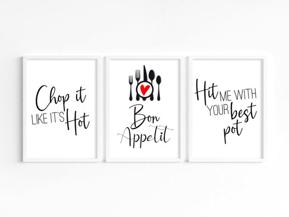 Kitchen Prints Funny Kitchen Quotes Kitchen Utensil Prints - Etsy