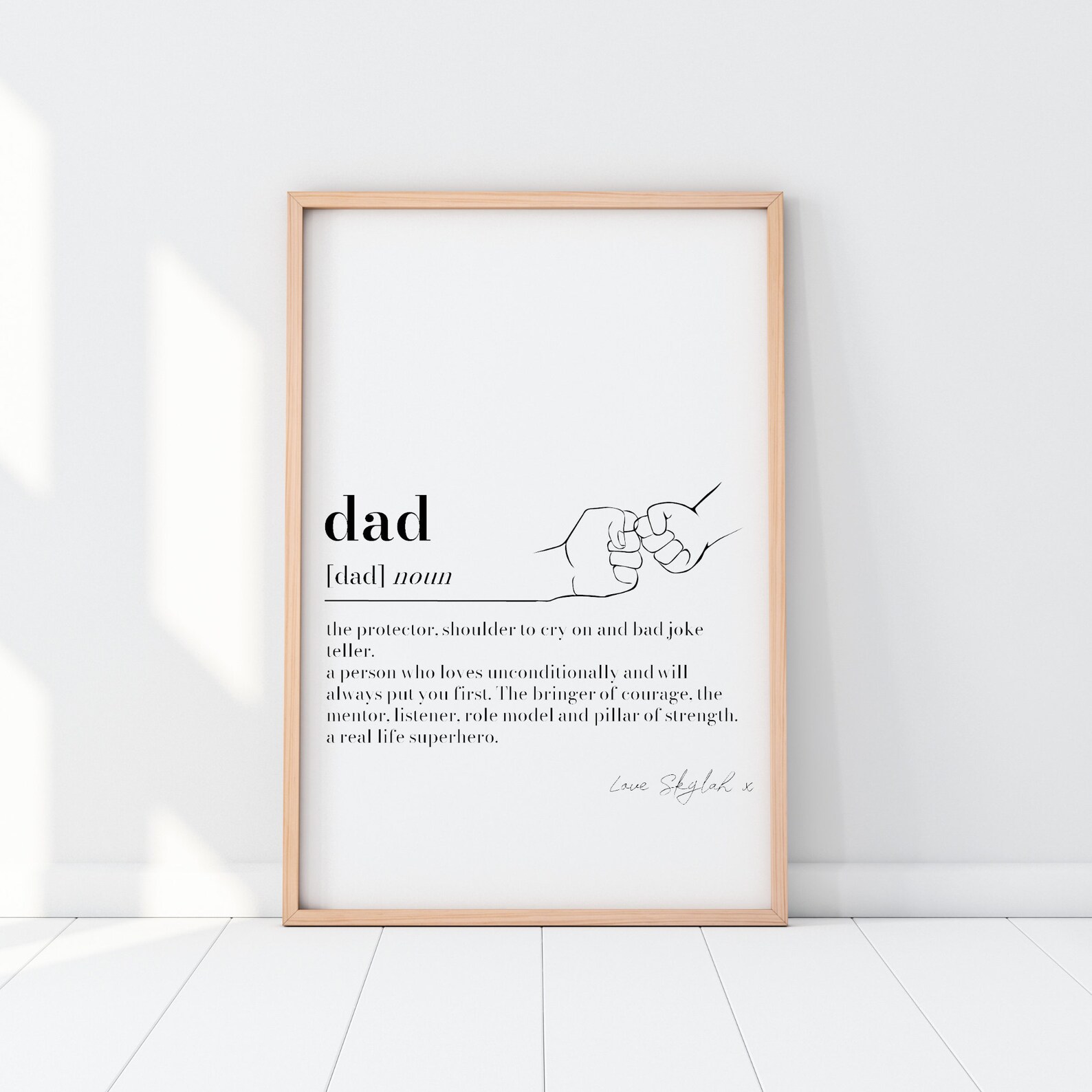 Dad Definition Print, Personalised Fathers Day Gift, Meaning of Dad ...
