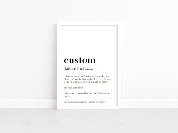 Custom Definition Print Custom Wall Art Poster Dictionary - Etsy UK
