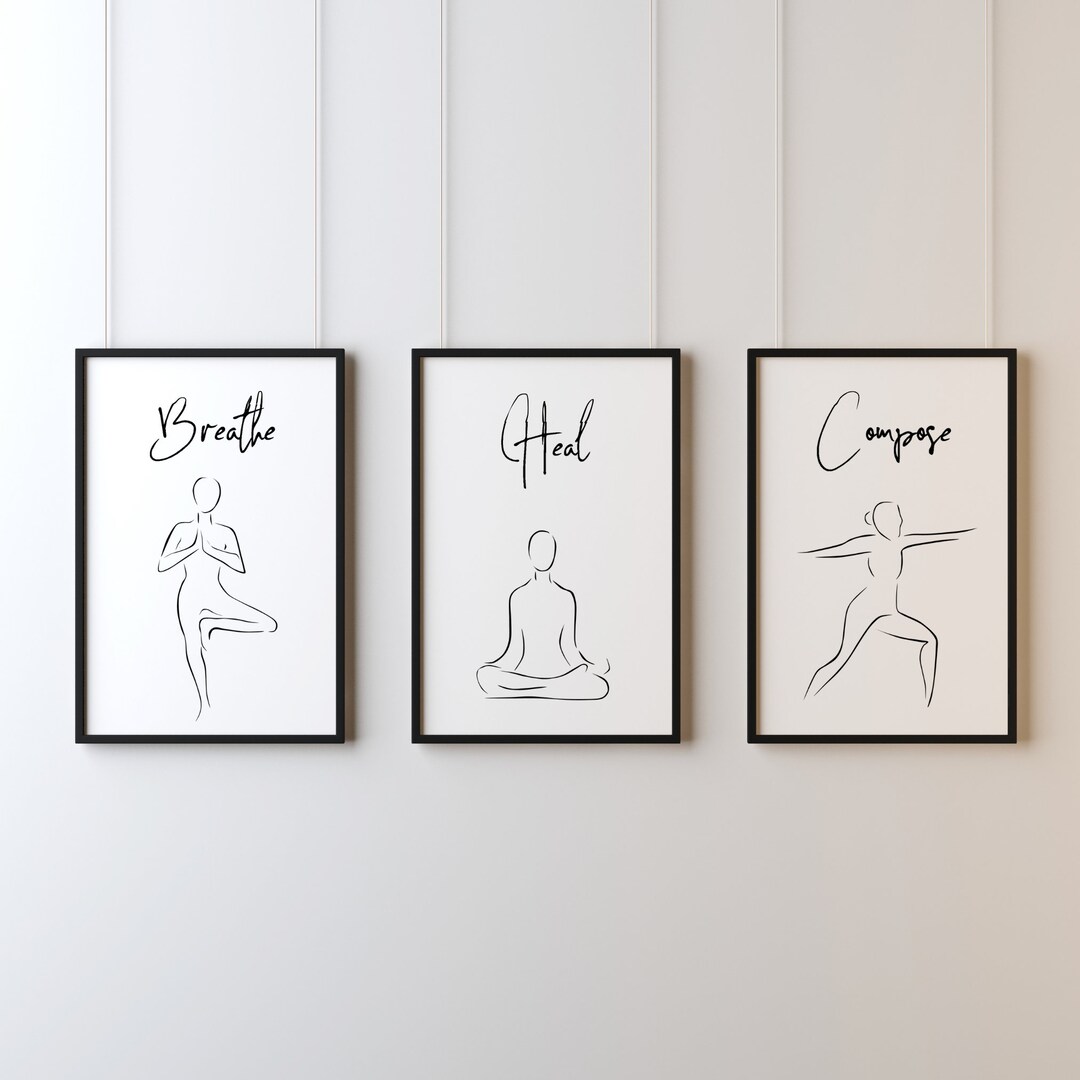 Minimalist Yoga Prints: Abstract Pose Art, Meditation Decor - Etsy