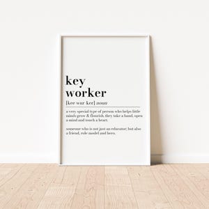 Key Worker Definition Print, Nursery Key Worker Gift, Nursery Thank You ...