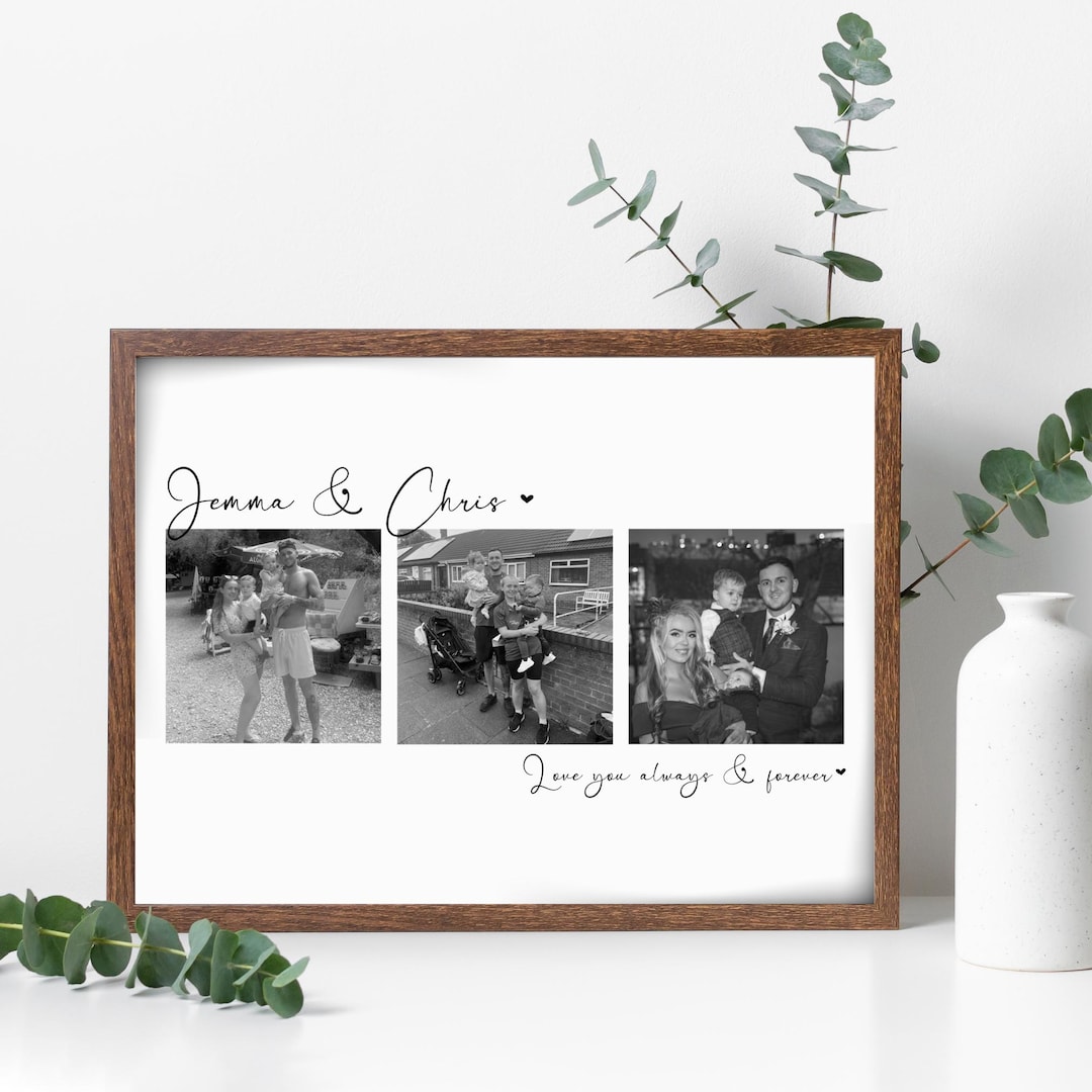 Personalised Couple Picture Collage Memorable Gift for Partner ...