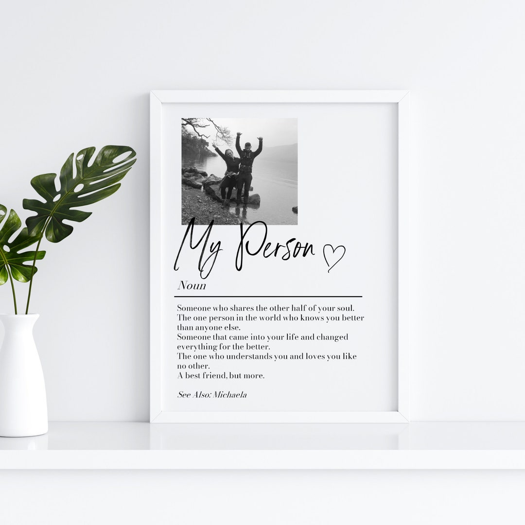 Personalised My Person Definition Print: Custom Photo Gift, Romantic ...