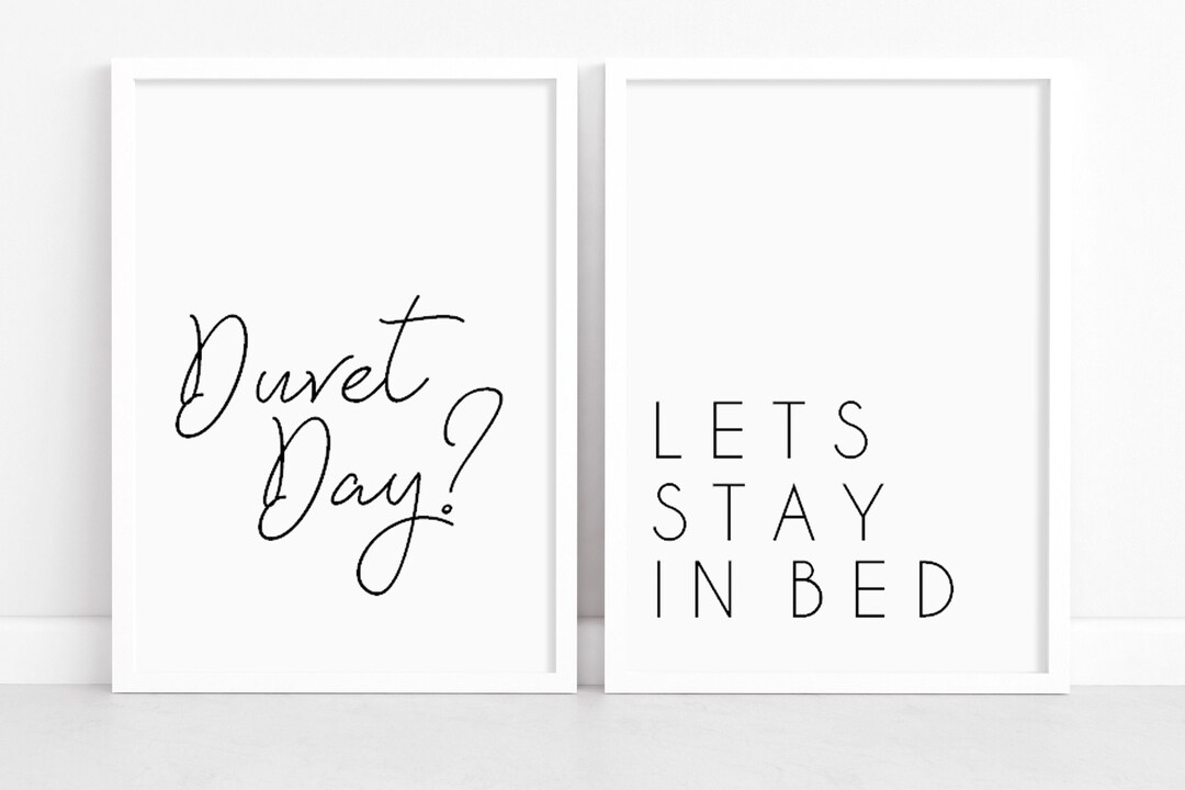 Duvet Day Set of Prints, Bedroom Prints, Above Bed Decor, Bed Prints ...