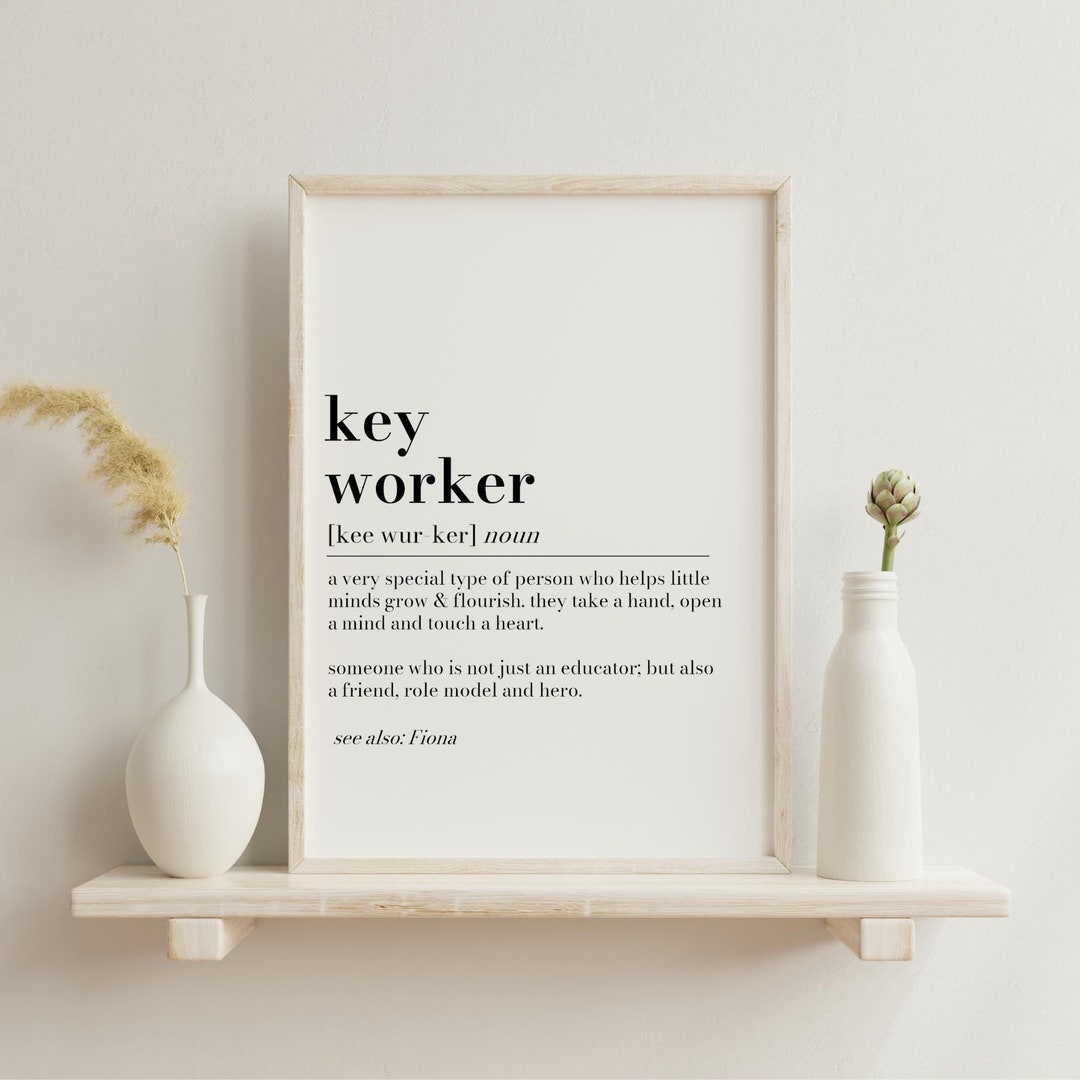 Key Worker Definition Print, Nursery Key Worker Gift, Nursery Key ...