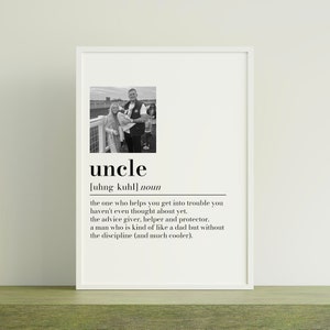 Uncle Print Gift, Uncle Poem Gift, Uncle Definition Print, Uncle ...