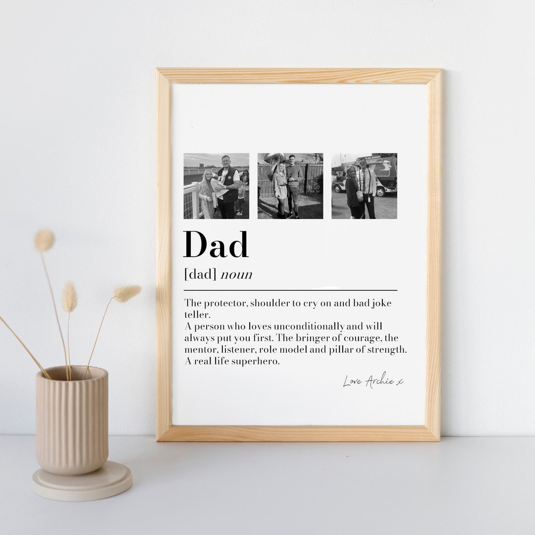 Personalised Dad Picture Collage Memorable Gift for Dad, Fathers Day ...