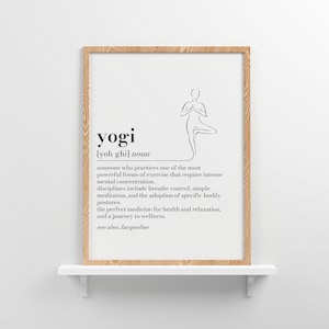 Personalised Yoga Definition Print, Yoga Gift, Yoga Instructor Gift ...
