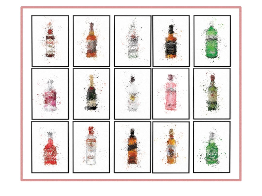 Smudge and Splash Alcohol Prints Kitchen Prints, Alcohol Quotes ...