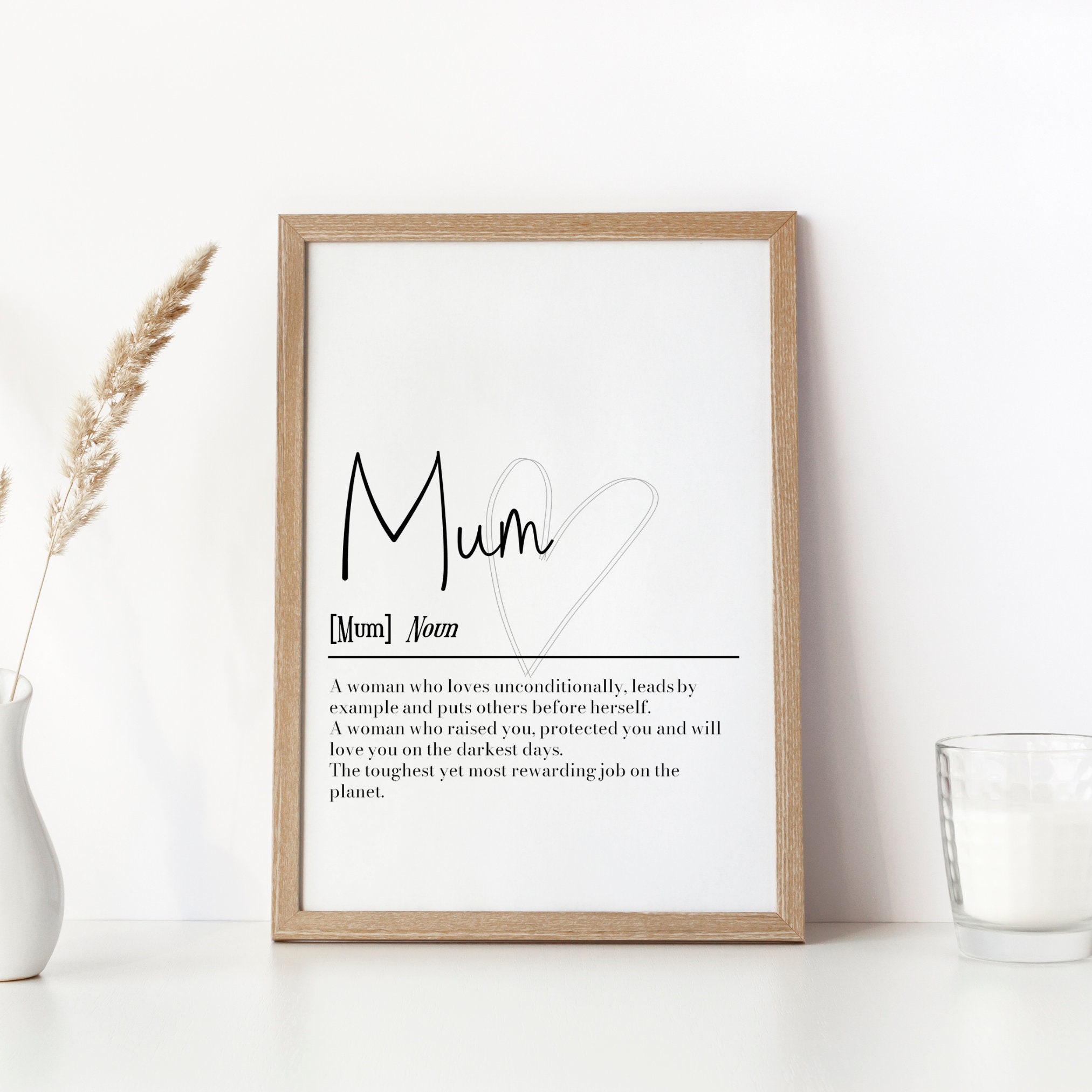 Mum Definition Print: Personalised Mother Gift, Gift From Children ...