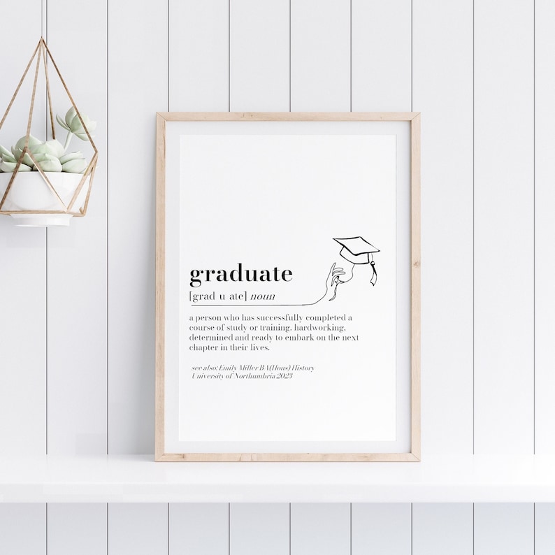 Personalised Graduation Definition Print: Class of 2025 Keepsake - Etsy